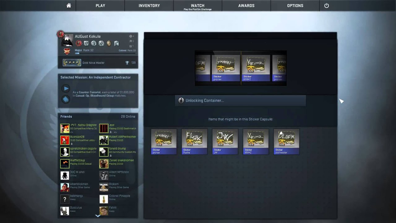 CSGO - Capsule Opening Fnatic Stickers - YouTube