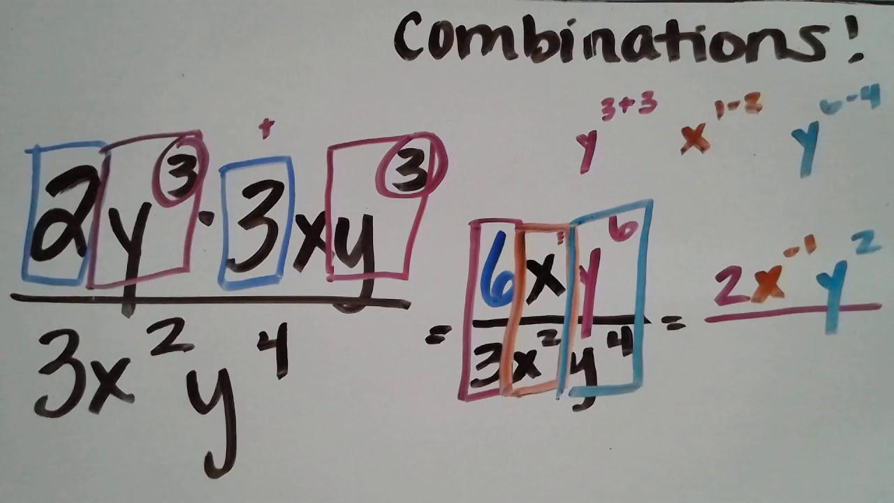 Properties of Exponents - Combinations (no negatives) - YouTube