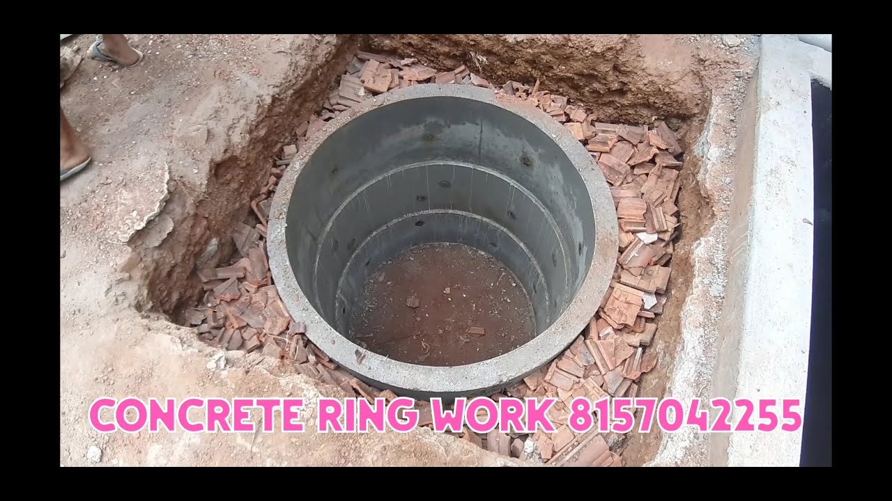 Concrete ring for septic tank overflow water - YouTube