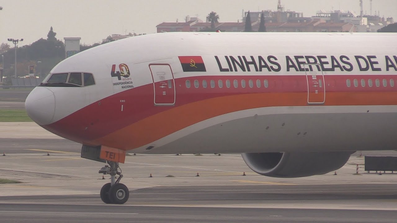 TAAG Angola B777-300ER Takeoff - YouTube