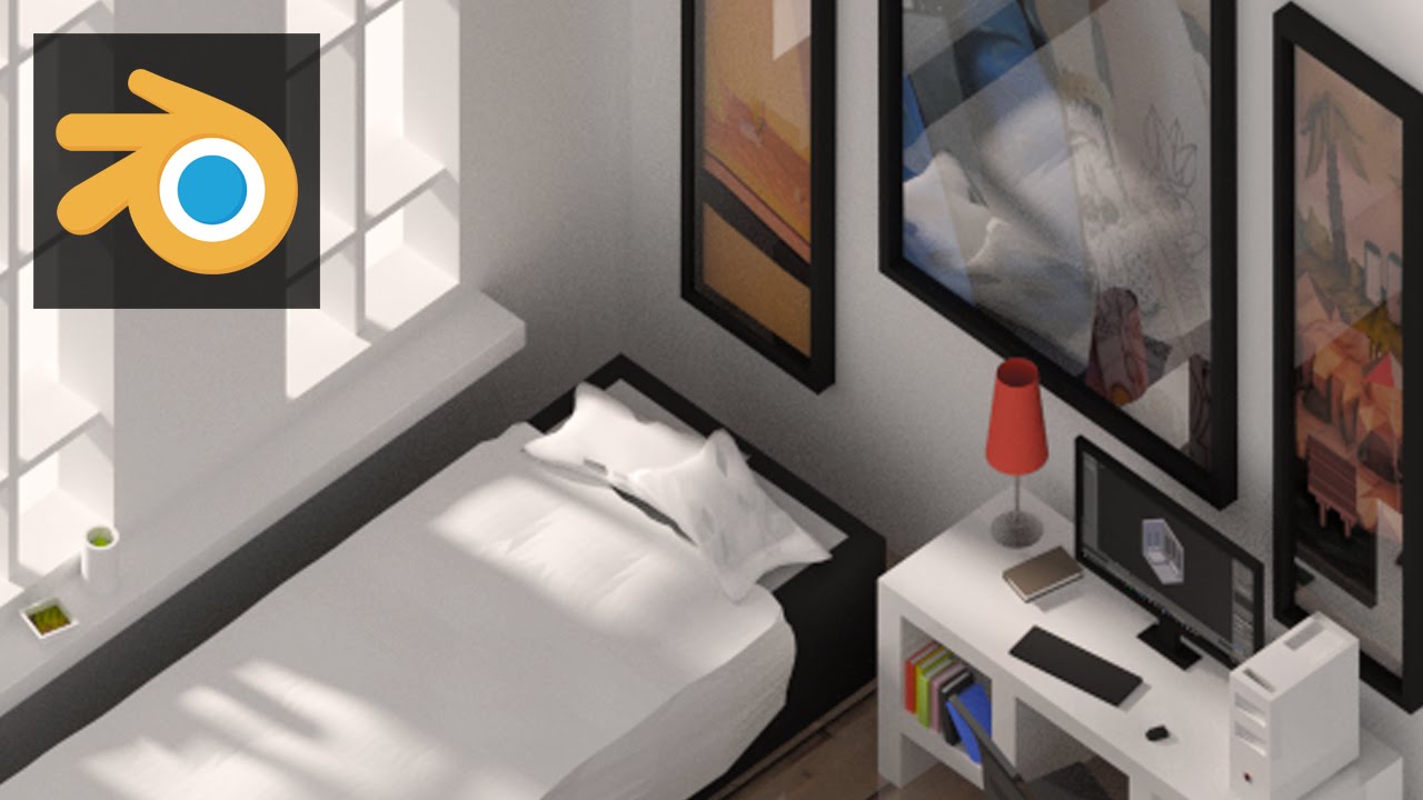 Blender Timelapse Isometric Bedroom Scene Youtube