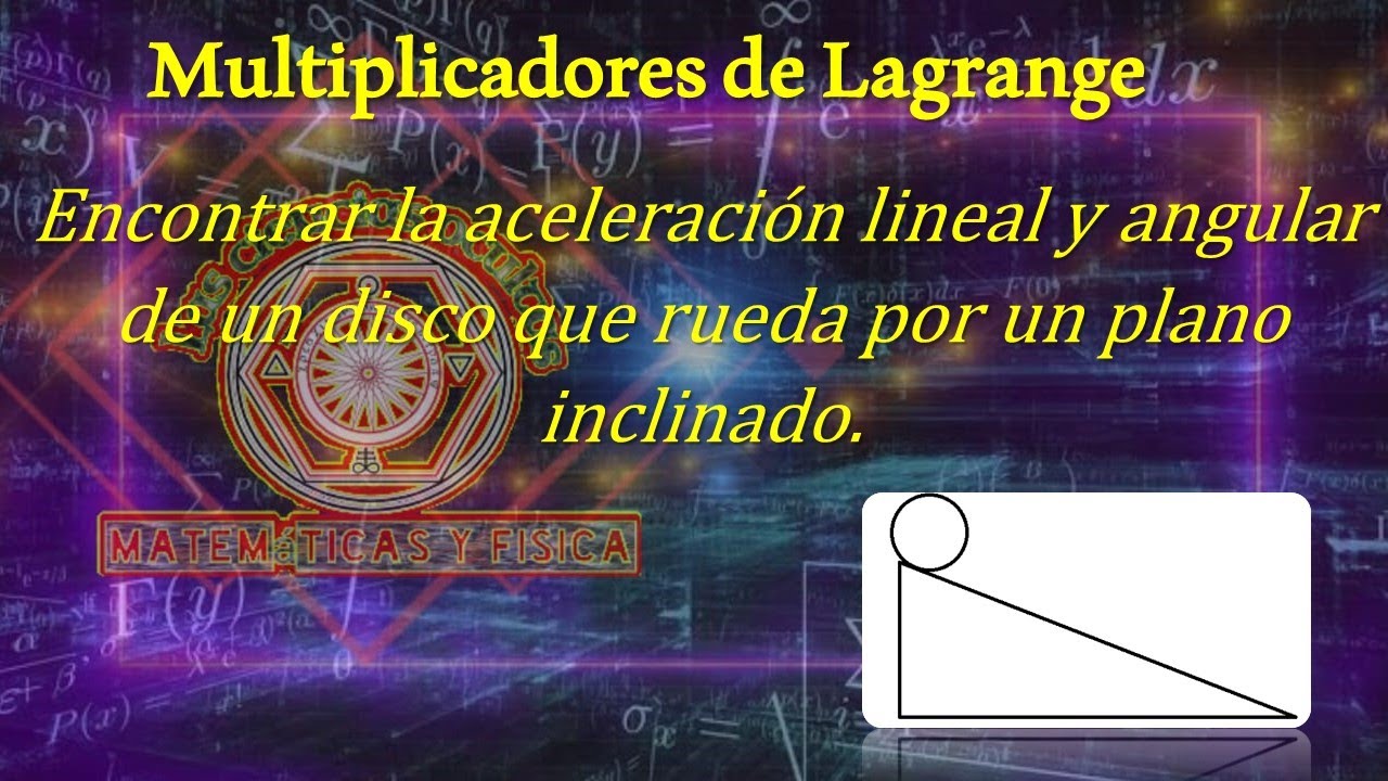 Calcular las aceleraciones de un disco rodando por una pendiente con ...