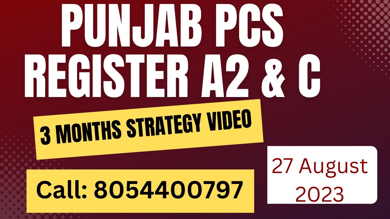 PCS Register A2 and C Strategy for 3 Months | Gursharan Singh ...