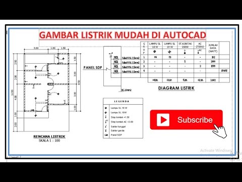 CARA GAMBAR DENAH RENCANA LISTRIK DI AUTOCAD BAGI PEMULA - YouTube