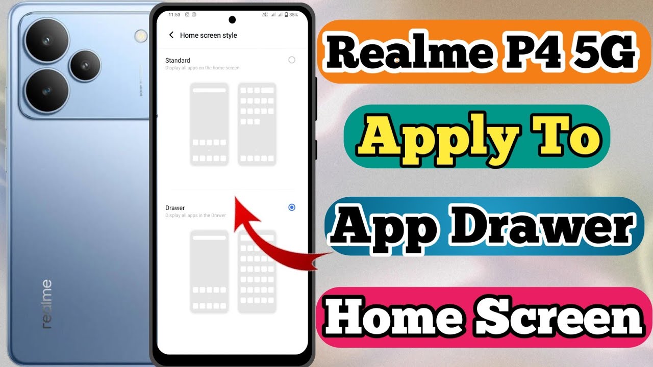 Realme P4 5g App Drawer Setting Kaise On Kare // How To App Drawer ...