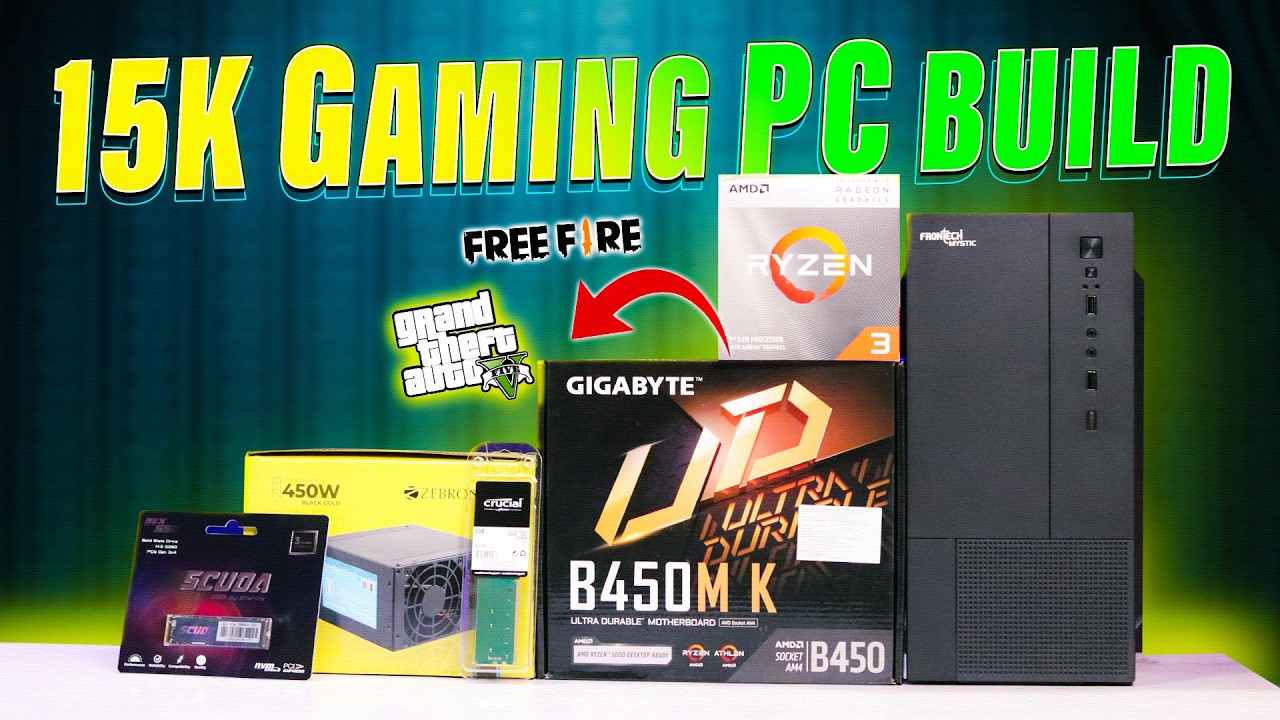 Under ₹15K PC Build for Gaming & Editing 🎮 | AMD Ryzen 3 + B450M + 8GB ...