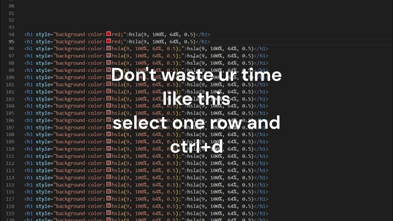 VS Code trick to edit multiple text at a time in Html #html #css #javascript #vscode #tricks # ...