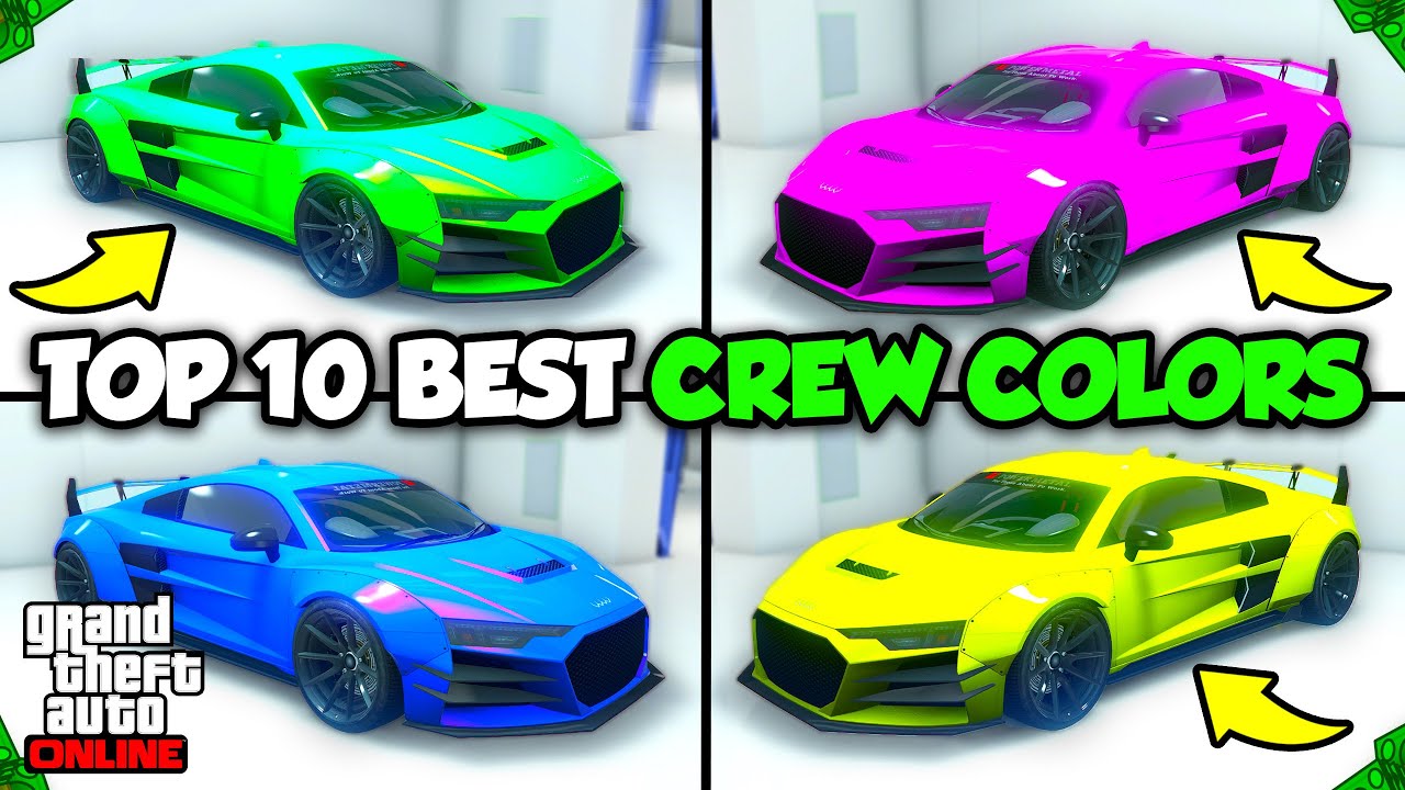 The TOP 10 BEST CREW COLORS in GTA 5 Online! (Bright Colors, Secret ...