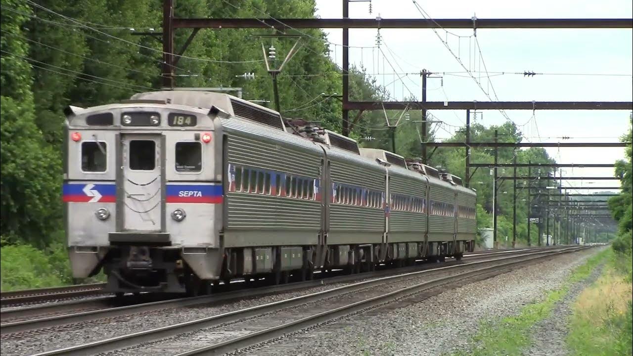 20180627 June 27 2018 SEPTA AEM-7 push pull trains Silverliner IV CSX Q439 SD70MAC Neshaminy ...
