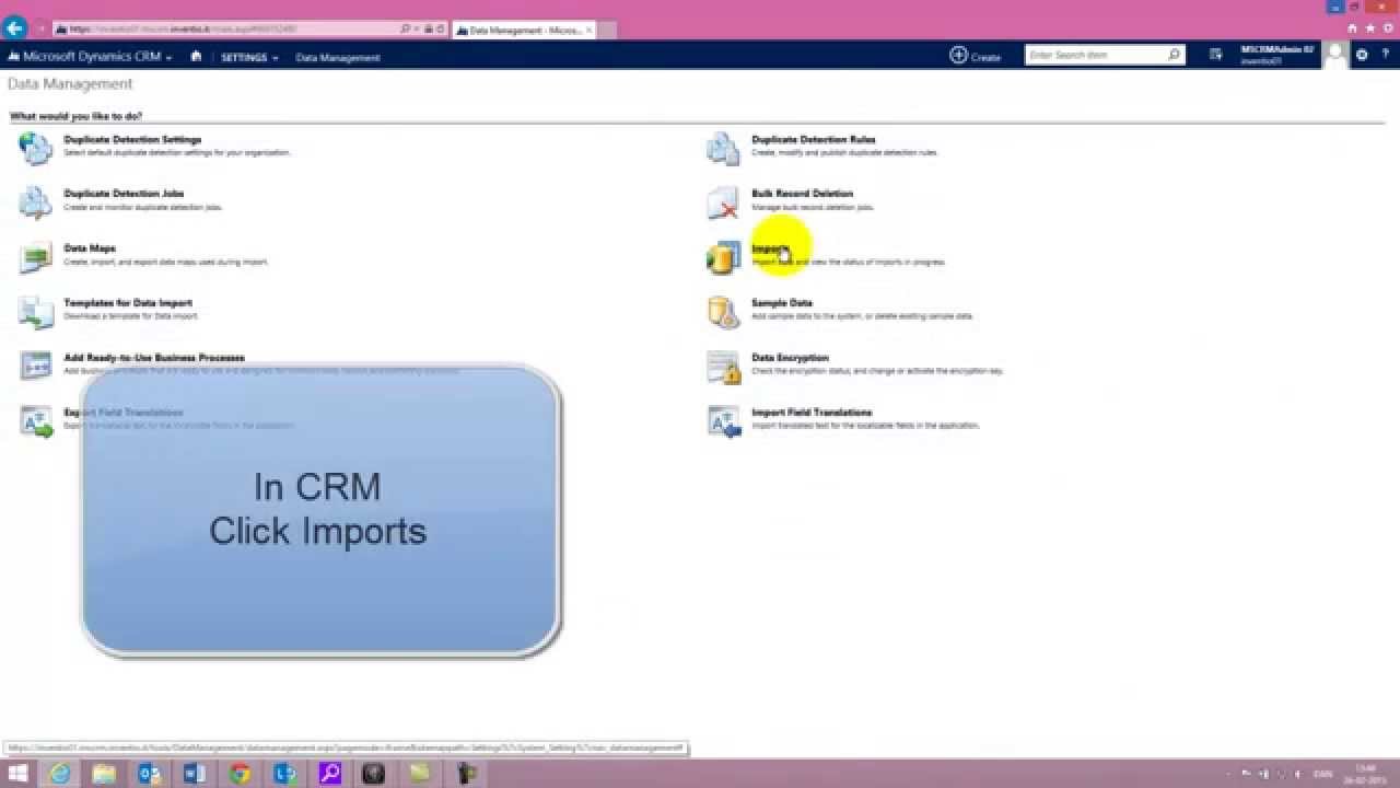 Import data in CRM - YouTube