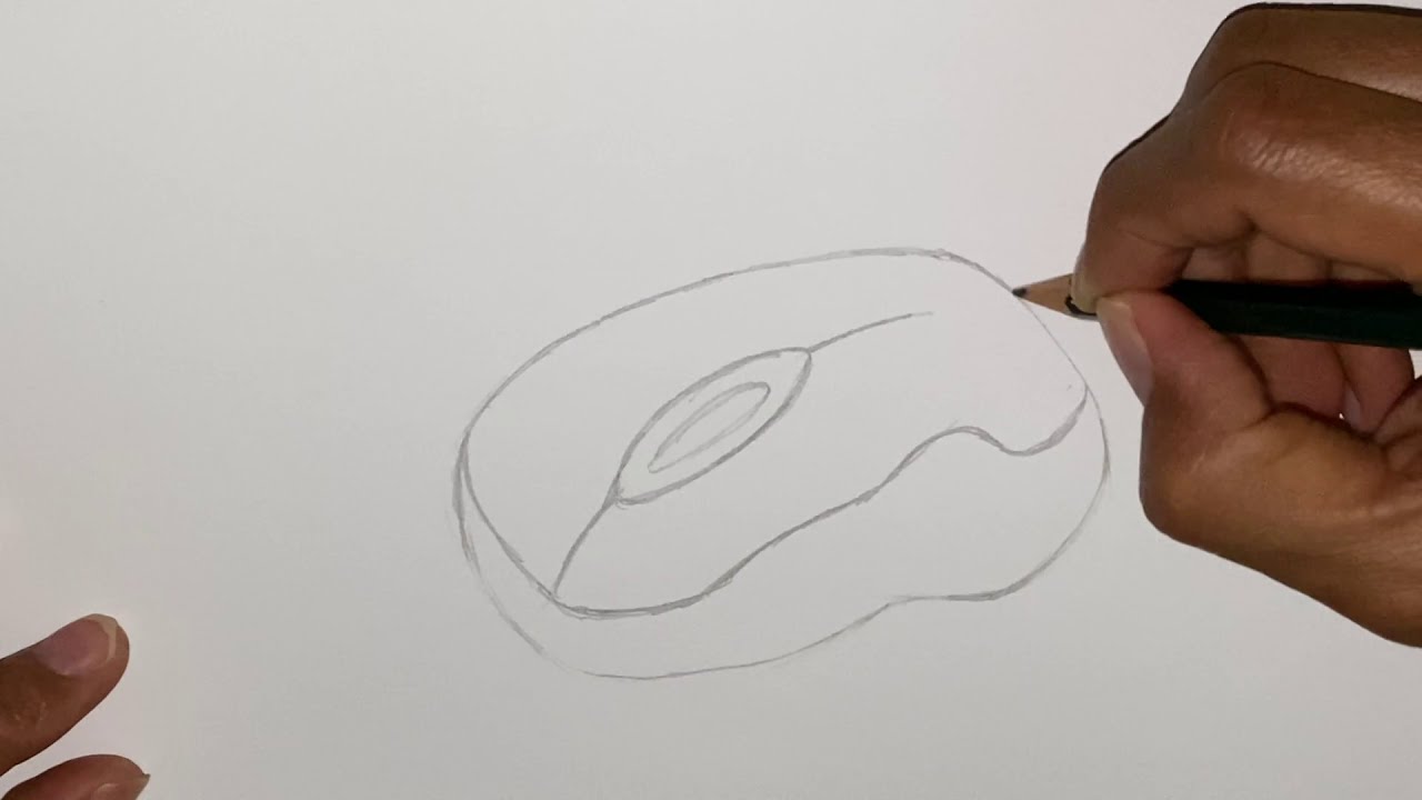 How to draw a computer mouse step by step - YouTube