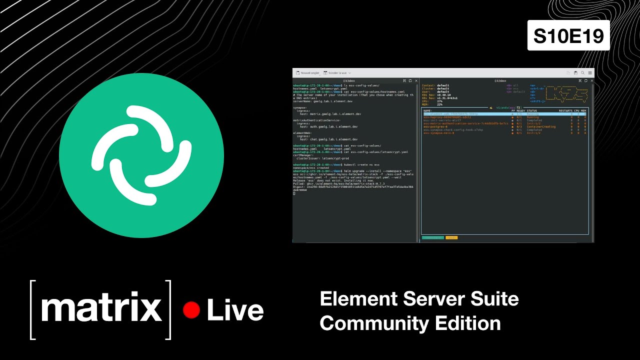 Matrix Live S10E19 — Element Server Suite Community Edition - YouTube