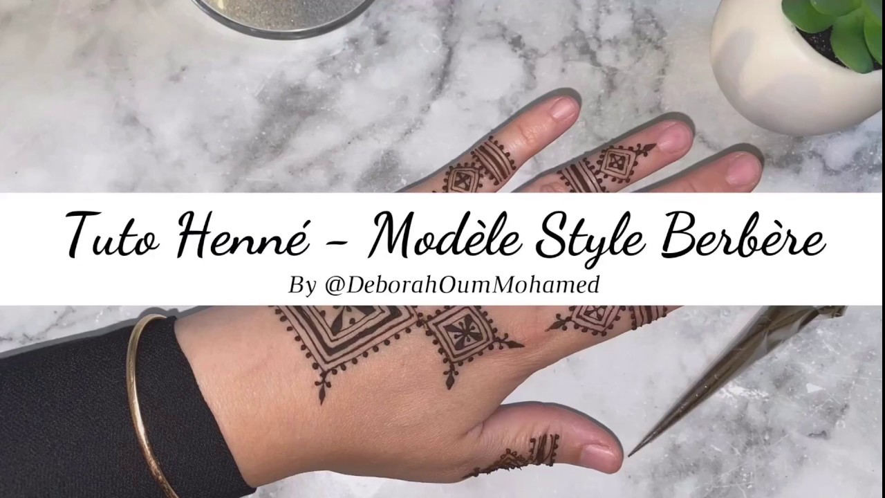Tuto Henné - Modèle #3 Style Berbère - YouTube