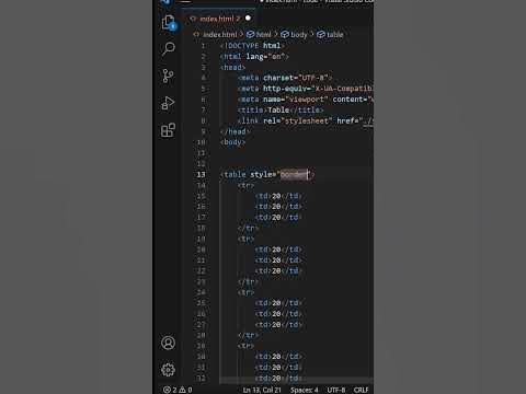 table structure in Html | table - YouTube