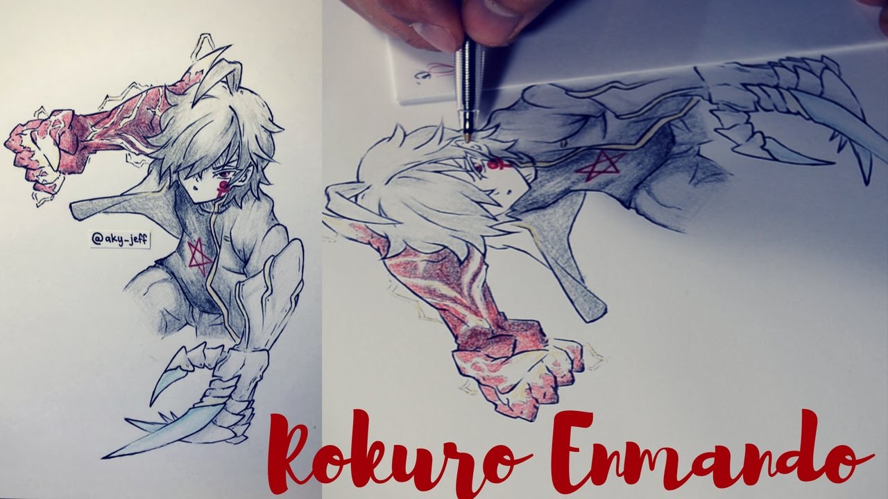 Drawing Rokuro Enmado / Twin Star Exorcists (Sousei no onmyouji) - YouTube