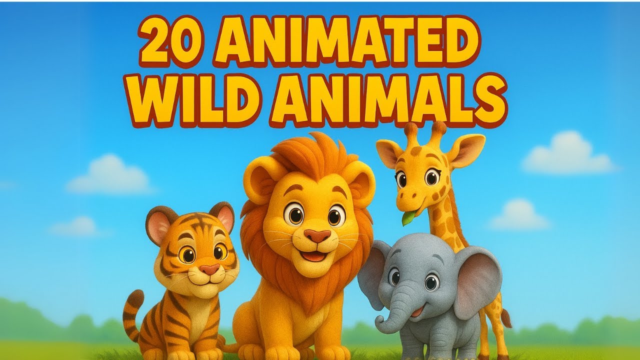 20 Animated Wild Animals for Kids 🦁 Learn Animal Names & Animation ...