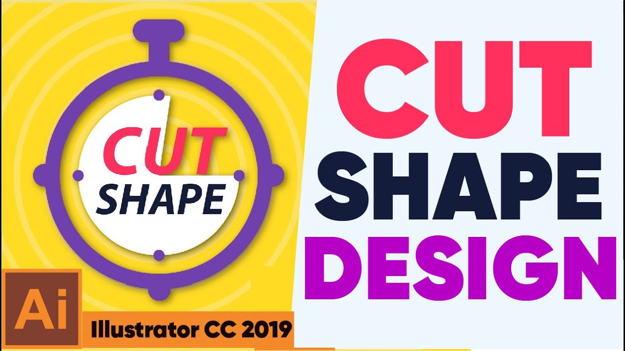 Cut Shape Design In Illustrator - Bangla - YouTube