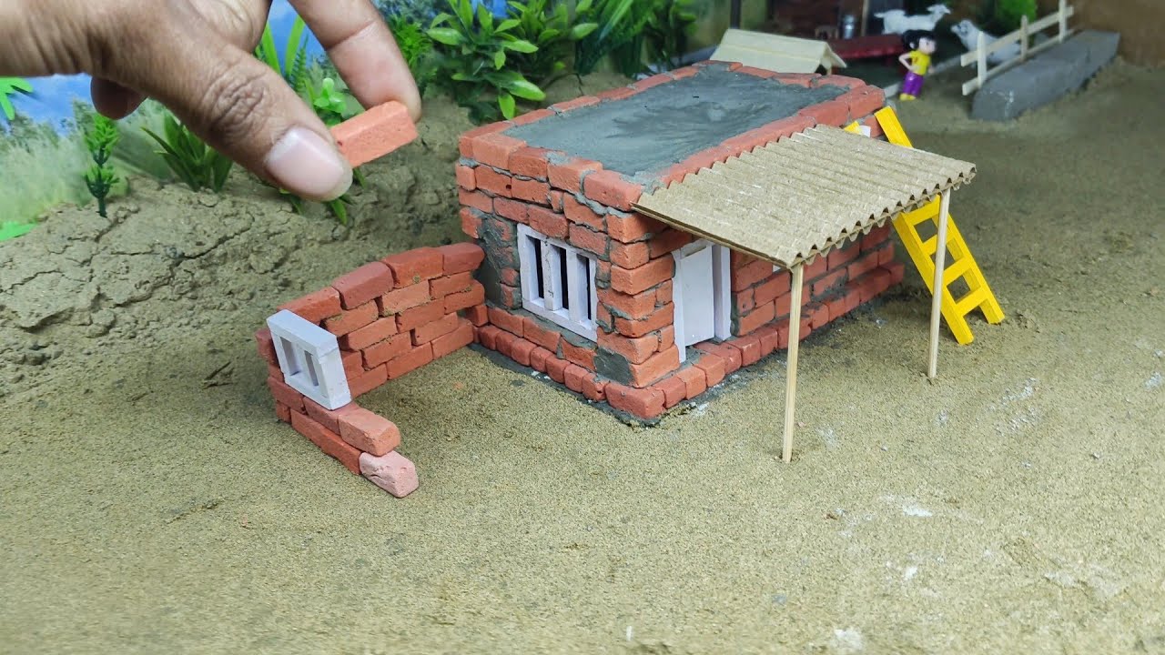 diy miniature house with mini bricks project @Ad9vlogs8 - YouTube