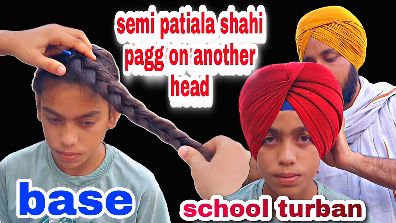 how to tie semi patiala shahi pagg on another head, ਸੈਮੀ ਪਟਿਆਲਾ ਸ਼ਾਹੀ ...