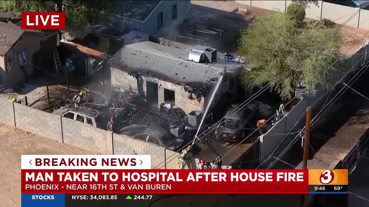 Man seriously burned in fire near downtown Phoenix - YouTube