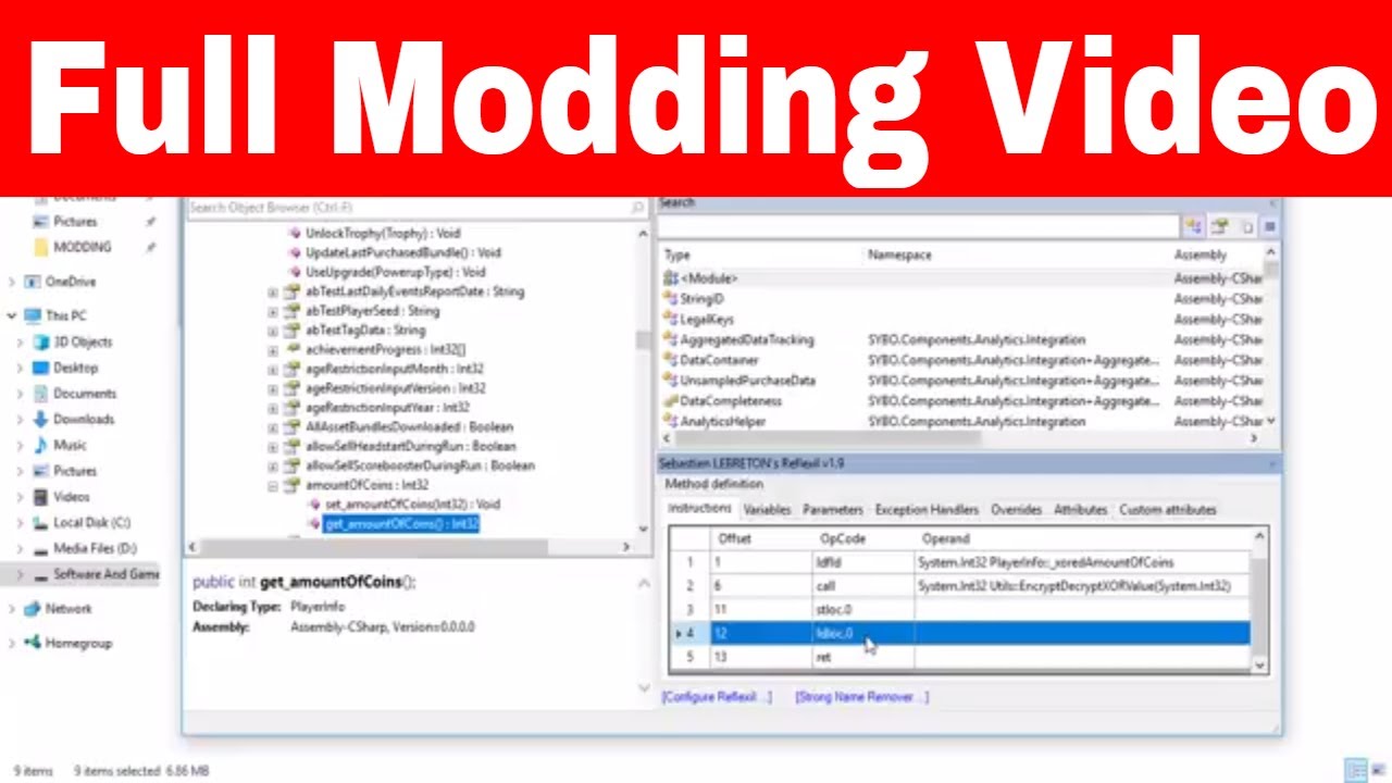 Mod Menu, Make Mod Game And IDA Full Video - YouTube