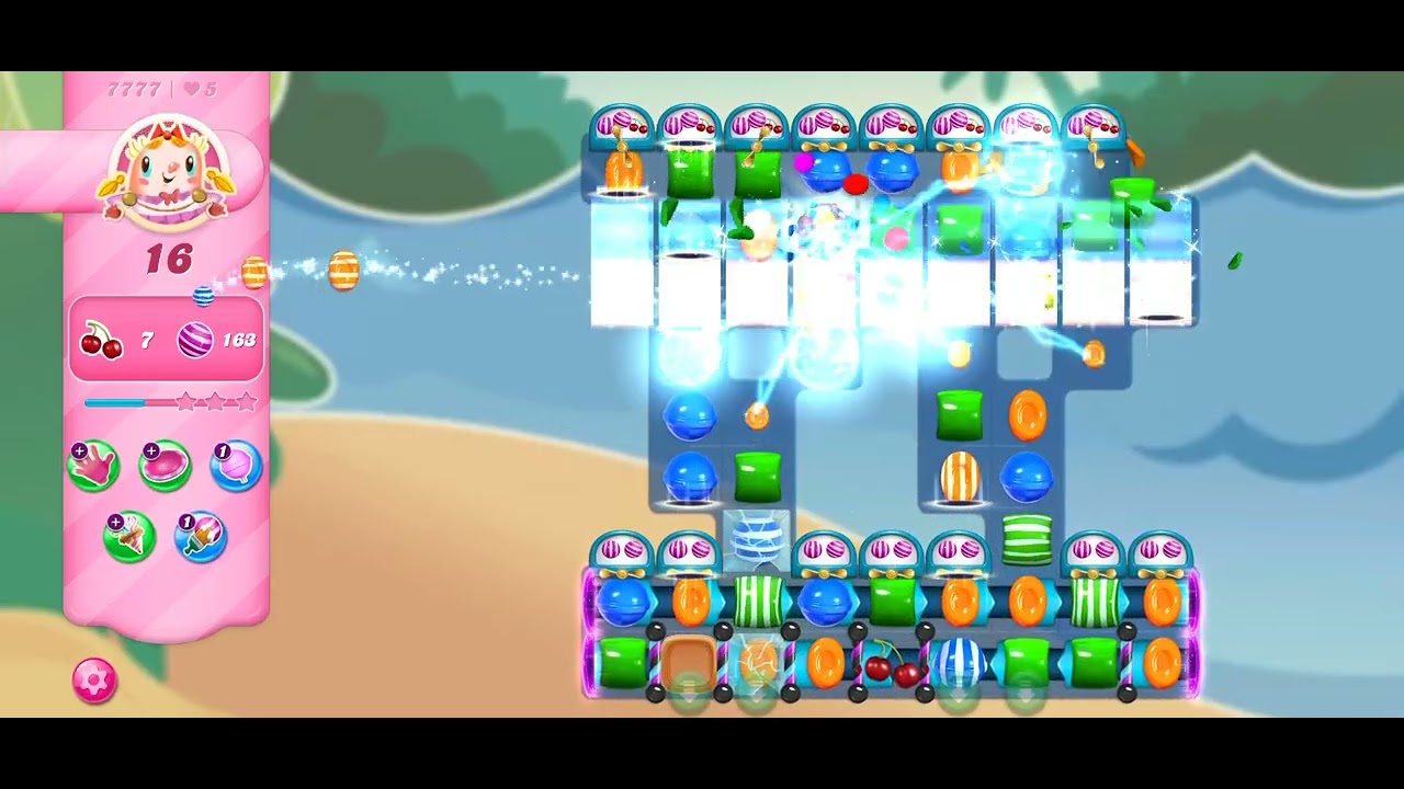 Candy crush saga level 7777 No booster - YouTube