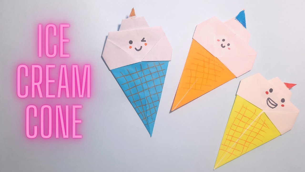 Easy Paper Ice Cream Cone | How to Make Cute Paper Ice Cream Cone - YouTube