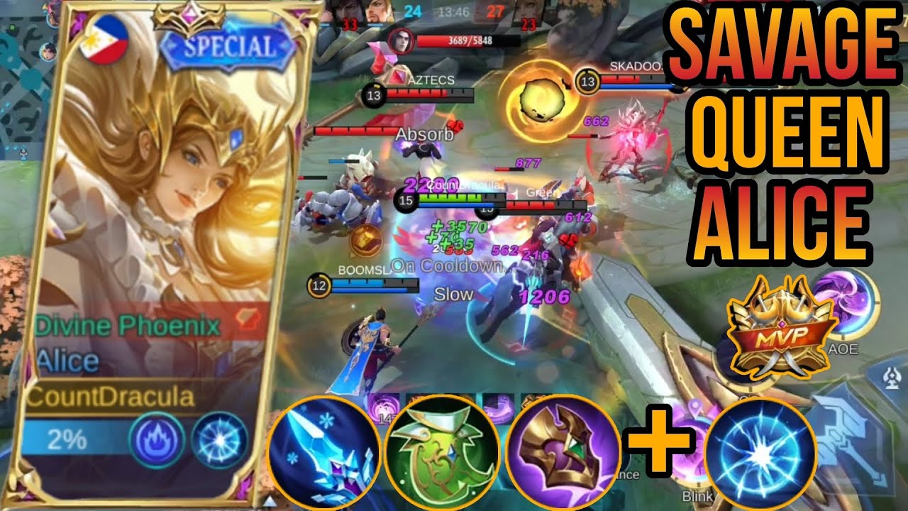 ALICE NEW BUILD!! I CAN TAKE YOU ALL!! ML! MLBB - YouTube