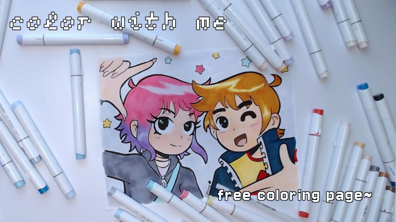 Let's Draw Ramona Flowers & Scott Pilgrim ☆ Ohuhu Alcohol Markers - YouTube