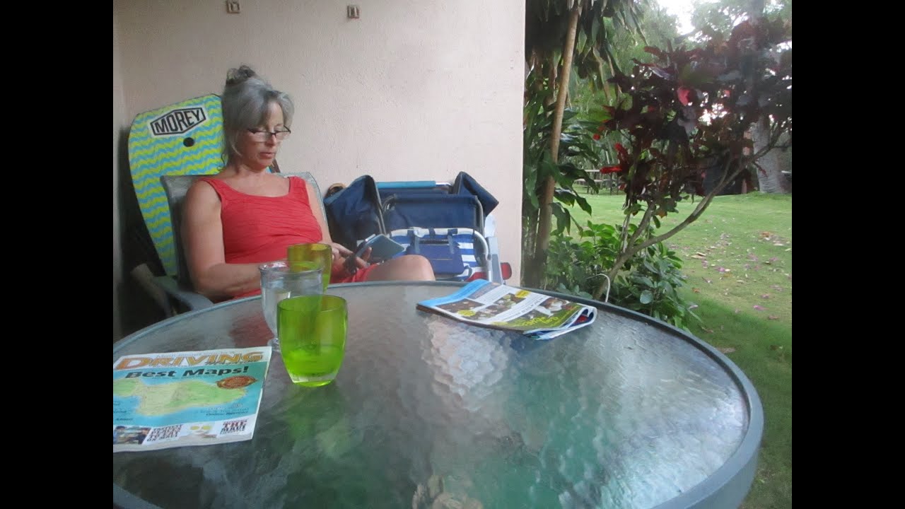 Wendy Relaxing on the Lanai on Maui - YouTube