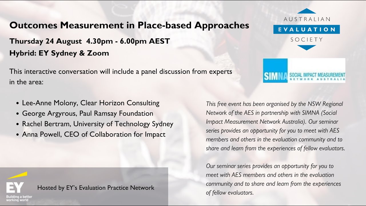 Outcomes Measurement in Place-based Approaches - YouTube