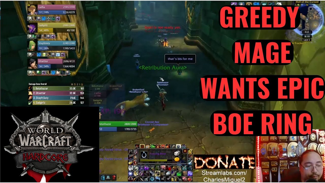 Wow Classic Hardcore Moments. Greedy Mage Wants Epic BOE Ring For ...