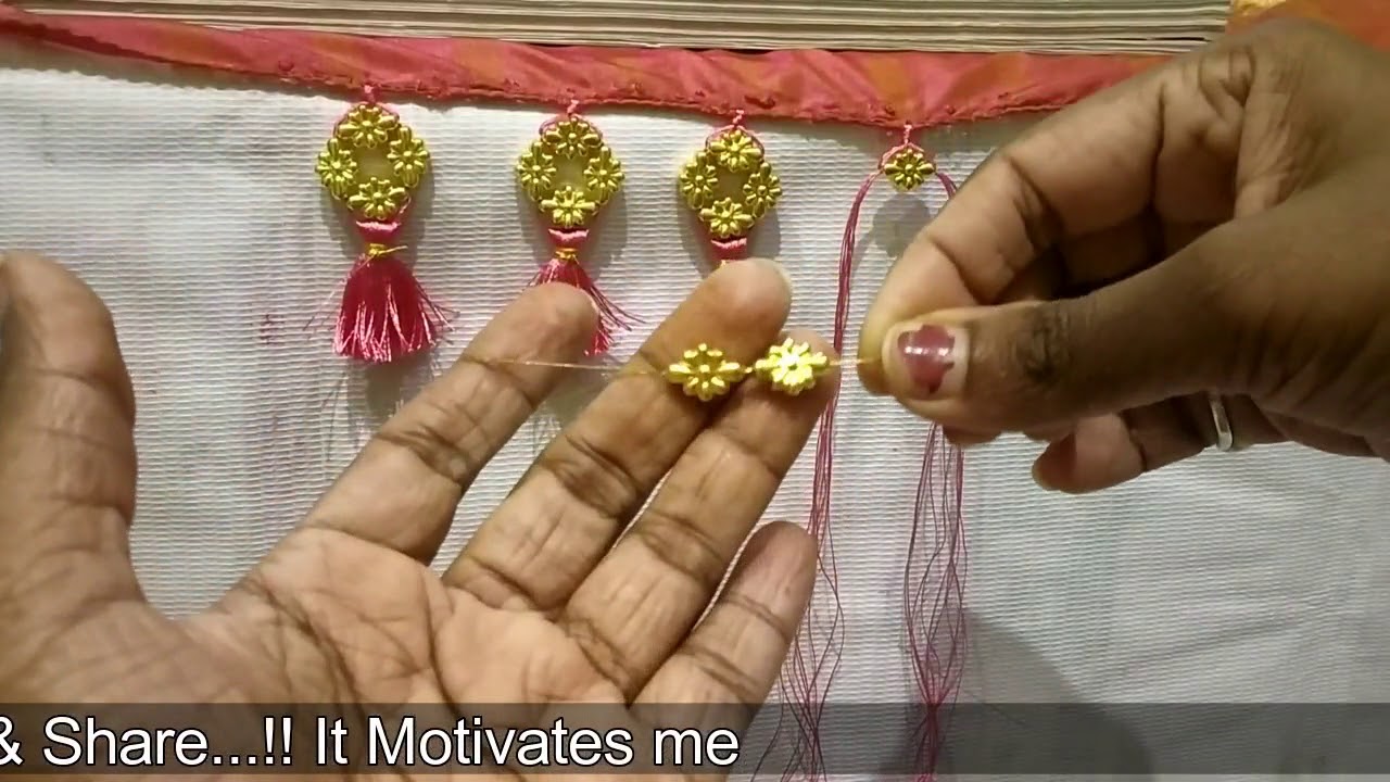 New Saree Kuchu with Flower Beads I Gonde Designs for Saree I Ladies ...