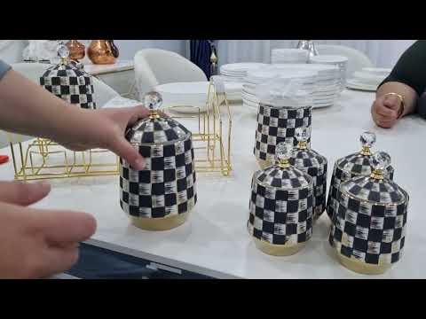 Arow Dama Desenli Baharat Takımı kutu açılımı