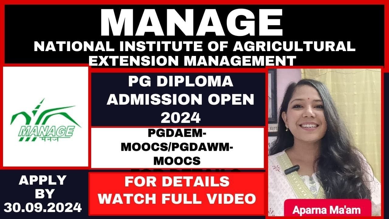 PG Diploma Admission In Agricultural Extension Management 2024 | PGDAEM ...