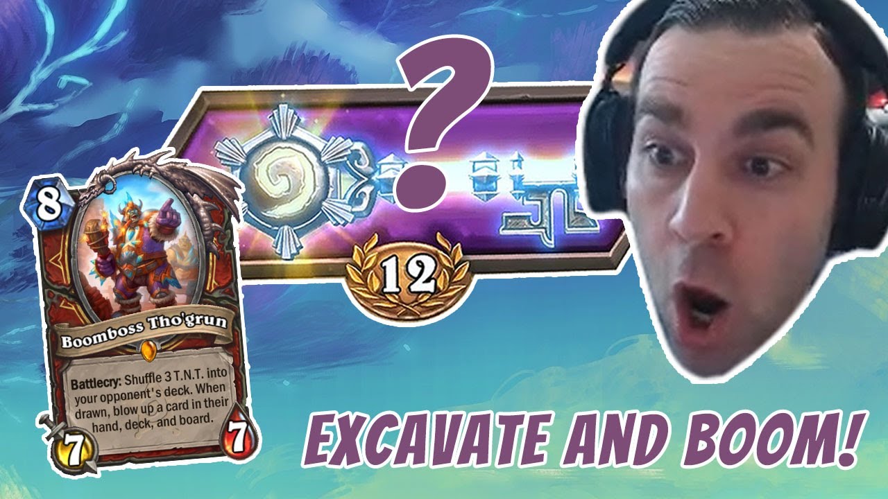 Boomboss and Legendary Excavate Warrior Run! - Hearthstone Arena - YouTube