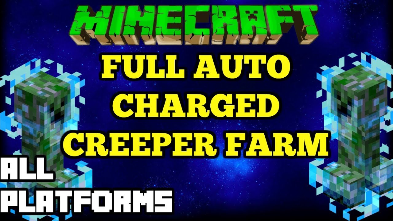 Minecraft Automatic CHARGED CREEPER Farm Tutorial PE MCPE PC Xbox Ps4 ...