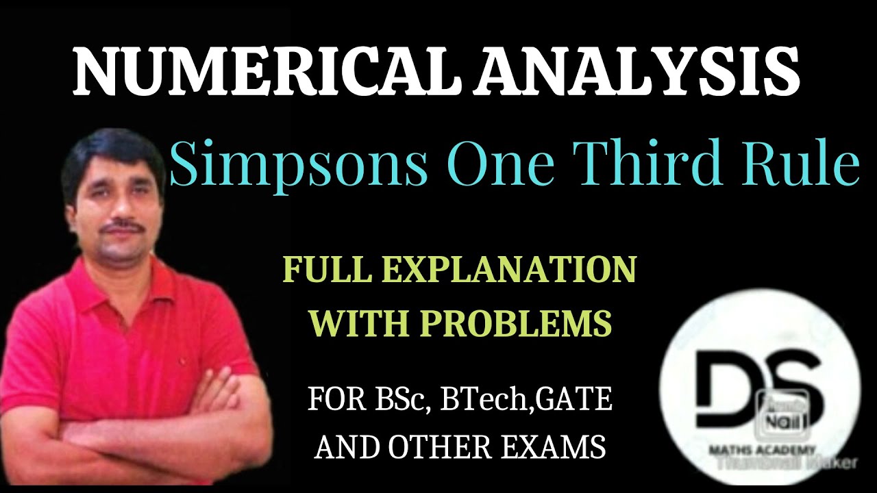 Simpson's One Third Rule || Full explanation with problems|| For BSc ...