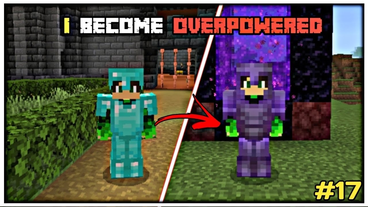I made an fully netherit armour in Minecraft pe || I become overpowered ...
