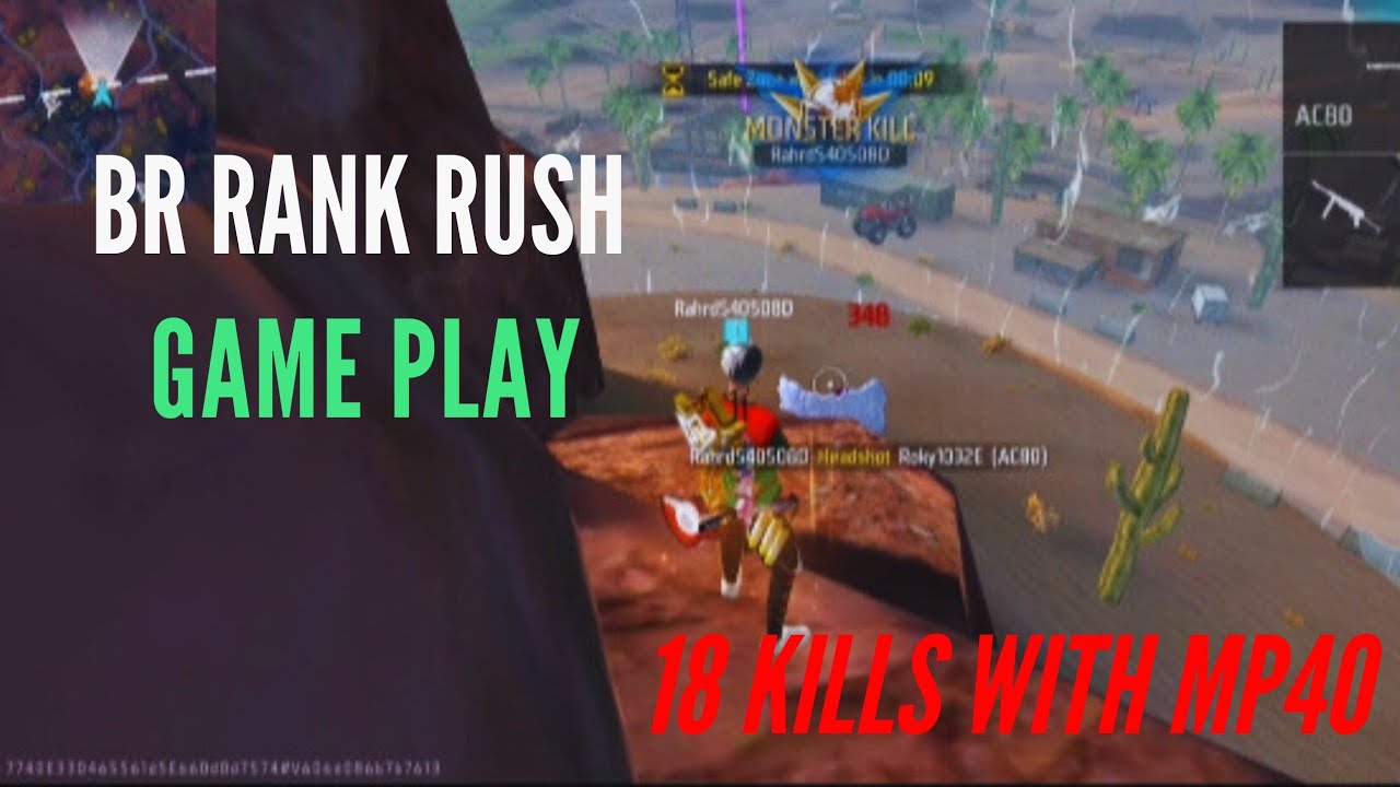 BR RANK RUSH Gameplay 💀☠️ 18 kills with mp40 || mp40 gameplay ...