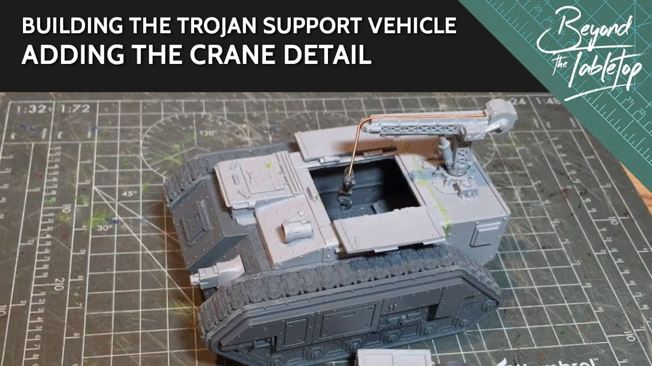 Building the Trojan Support Vehicle: Adding the Crane Detail - YouTube