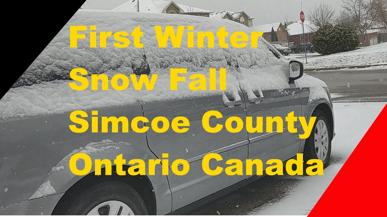 First Winter Snow Fall Simcoe County Ontario Canada - YouTube