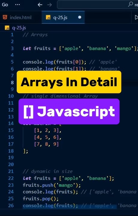 Arrays In Javascript Interview Question Day 25 Javascript Programming Codinginterview Youtube 