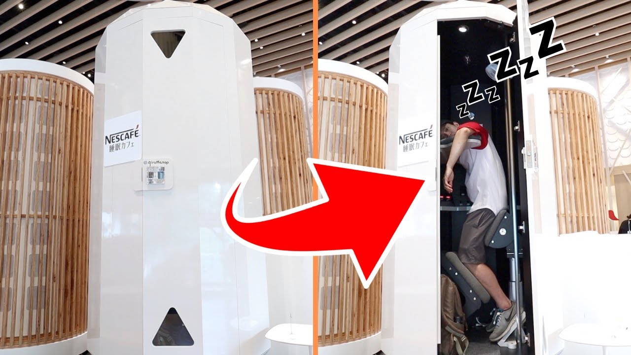 I Tried Vertical Sleeping Pod (Nescafé Tokyo) - YouTube