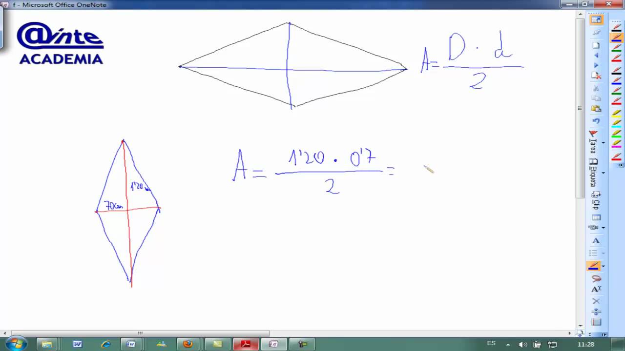 Area y perimetro rombo Matematicas Acceso CFGS AINTE - YouTube