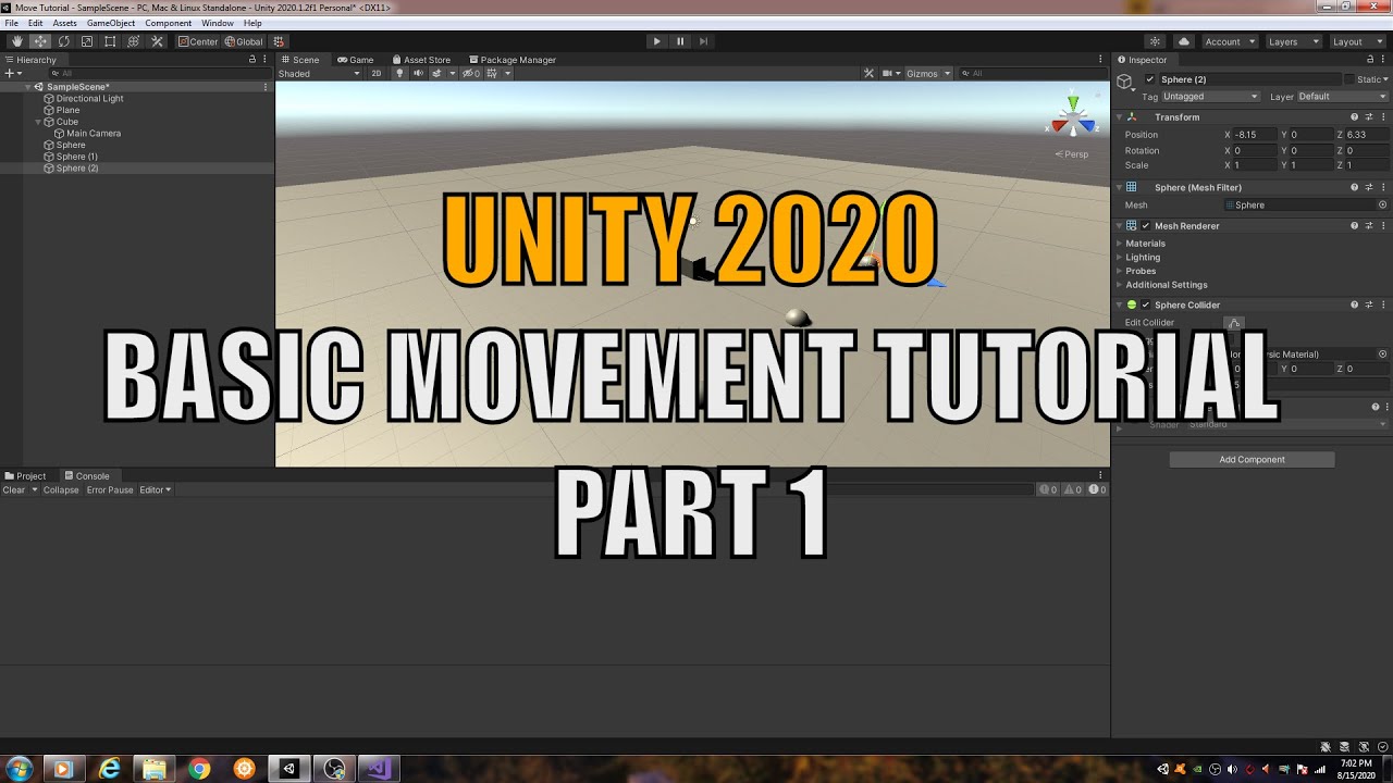 Unity 2020 Basic Movement Tutorial | Part 1 - YouTube