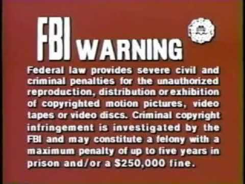 20th Century Fox FBI Warning screen and Warner Home Video logo - YouTube