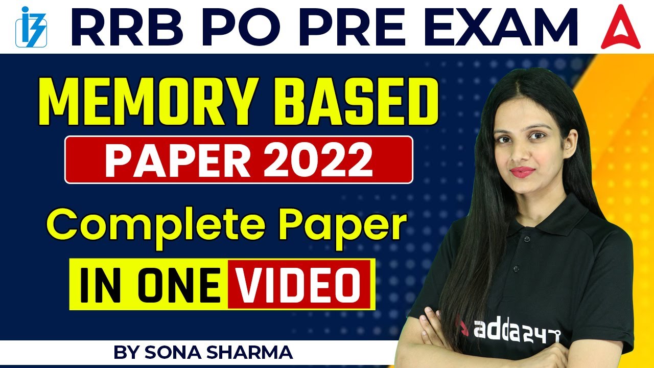 RRB PO Prelims Memory Based Paper 2022 | Complete Paper Solution in One ...