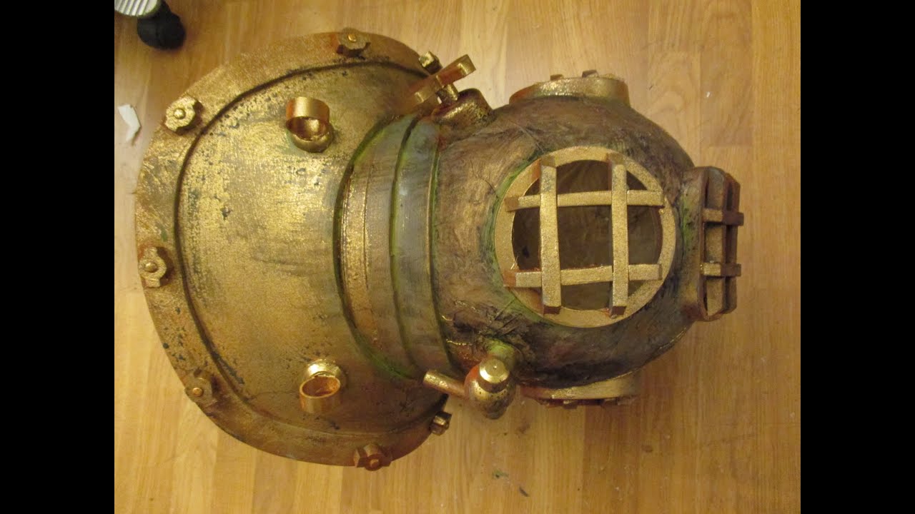 how to make a old diving helmut tutorial prop - YouTube