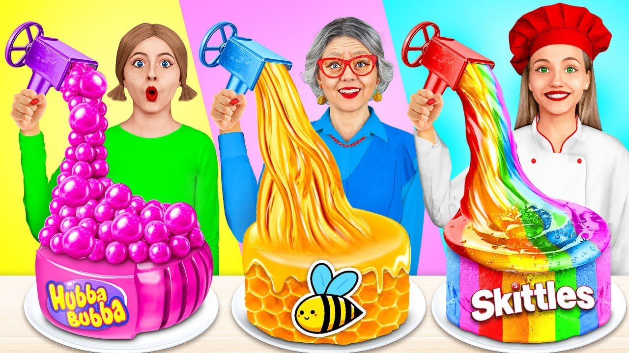 Me vs Grandma Cooking Challenge | Cake Decorating Cooking Moments by ...